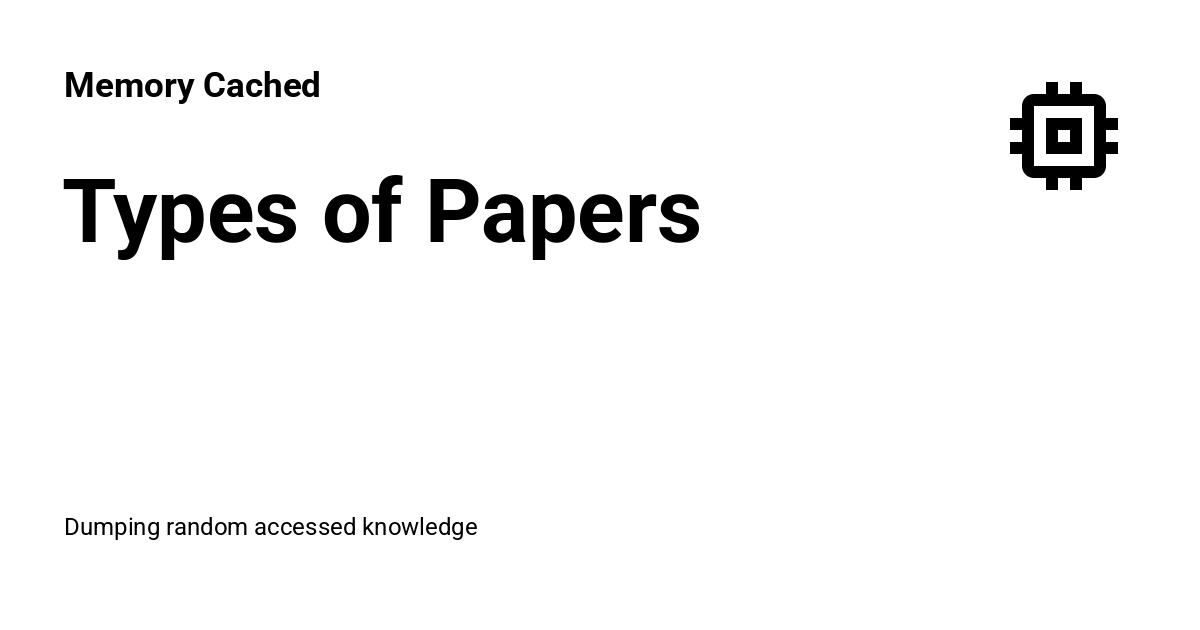 Types of Papers - Memory Cached